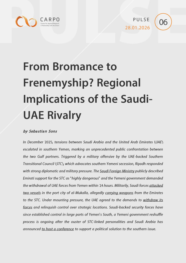 CARPO | From Bromance to Frenemyship? Regional Implications of the ...